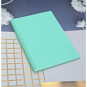 Yansanido Spiral Notebook, 4 Pcs 10.5 Inch x 7.45 Inch B5 Thick Plastic Hardcover 7mm College Ruled 4 Color 80 Sheets -160 Pages Journals for Study, Work, Travel and Notes (B5, 4 Pcs Light Color)