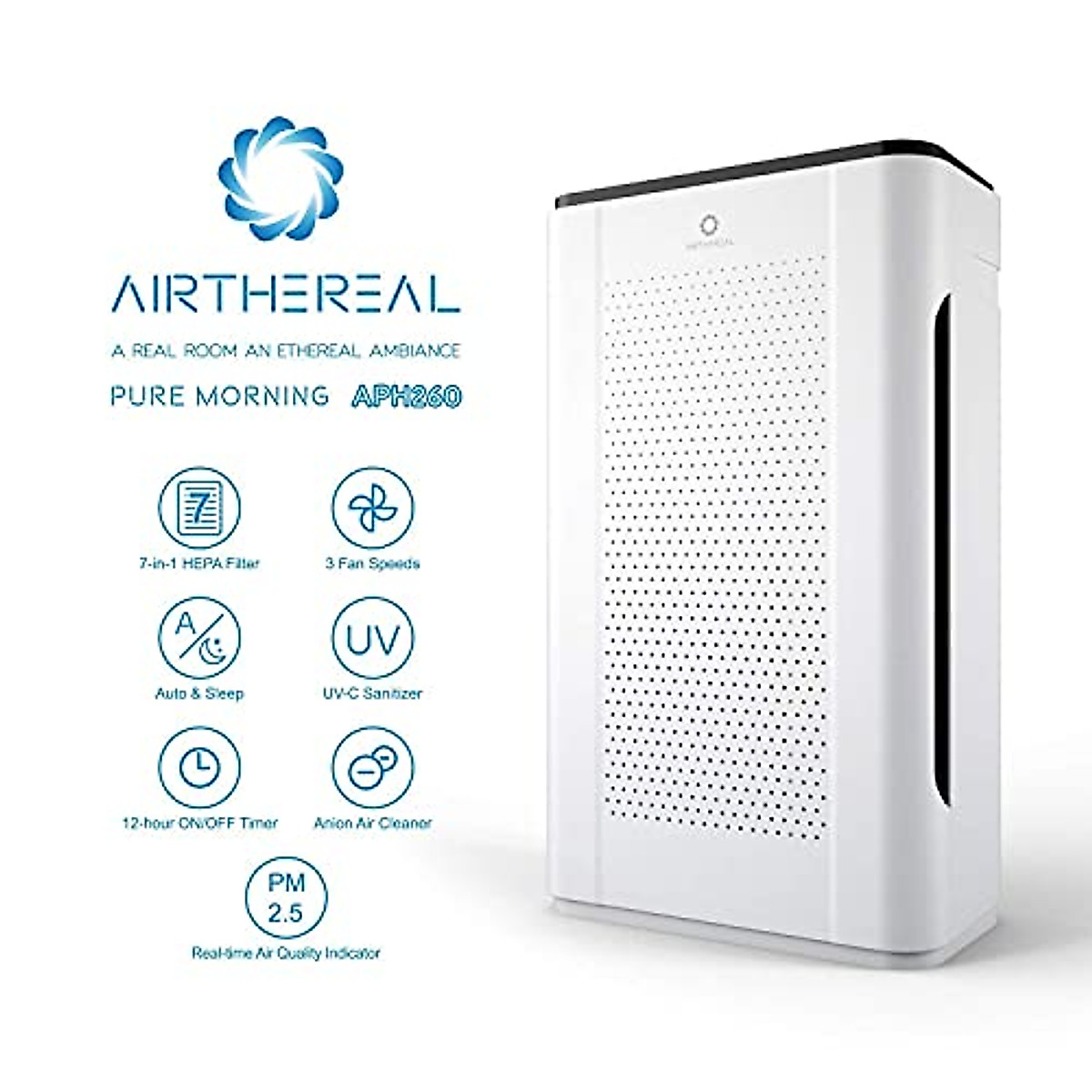 Airthereal Bundle | APH260 Air Purifier and 1-pack Spare Replacement Filter, Pure Morning