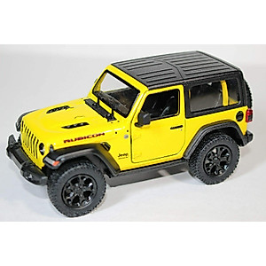 KiNSMART 2018 Jeep Wrangler Rudicon Hard Top Yellow 5" 1:34 Scale Die Cast Metal Model Toy w/ Pullback Action