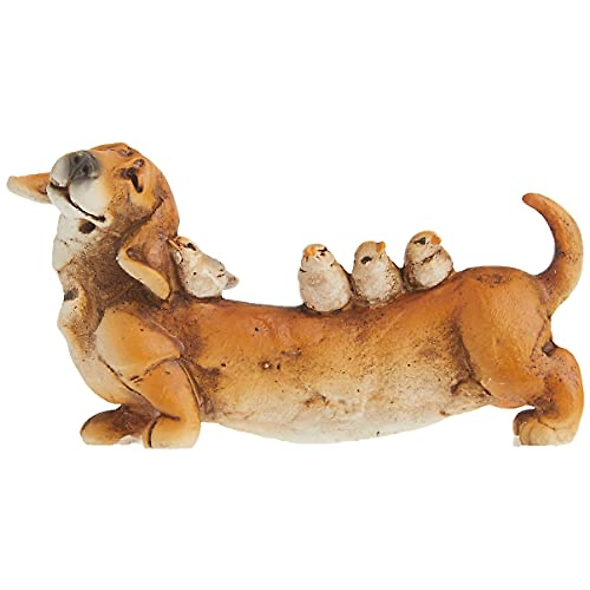 Top Collection Miniature Fairy Garden & Terrarium Dachshund and Birds Figurine