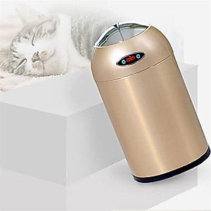 Garbage Can 8L/12L White Creative Intelligent Induction Trash Can Large-Capacity Garbage Storage Box Home Kitchen Living Room Study Bathroom Trash can ( Color : Gold , Size : 12L )