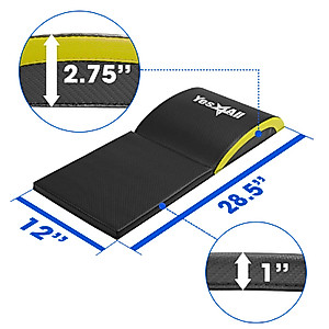 Yes4All Ab Mat Tailbone For Sit Up 15" | Foldable Double Thick Situps Pad I Workout Mat for Abdominal Exercises, Crunches, Push-Ups, Core Training, Lower Back Support, Stretches Ab Muscles