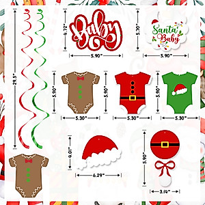 Christmas Baby Shower Decorations,Santa Baby Theme Party Hanging Swirls Foil Ceiling Decor for Christmas Party Decorations New Year Birthday Party Supplies Winter Baby Shower