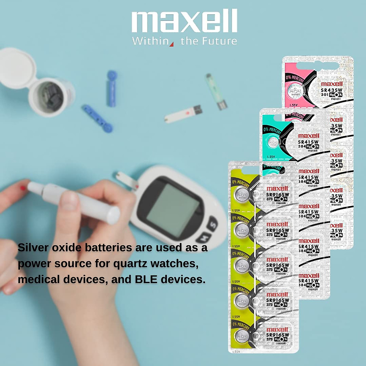 Maxell Sr916sw 373 Silver Oxide Cell Pack of 5 Made in Japan