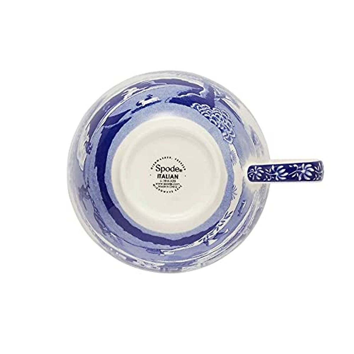Blue Italian Teacups and Saucers | 7 Oz Cups for Coffee, Tea, and Hot Cocoa | Fine Earthenware | Microwave and Dishwasher Safe | Made in England