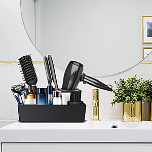 Hair Dryer Holder Wall Mounted, Bathroom Counter Hair Accessories Organizer, Stainless Hair Tool Organizer Countertop Bathtub Tray for Hair Styling Tools Storage Blow Dryer Holder Make up Organizers