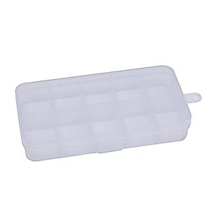Ymemok 10 Grid Transparent Jewelry Box Organizer Storage Container,Ornament Fish Hook Screw Parts Storage Box