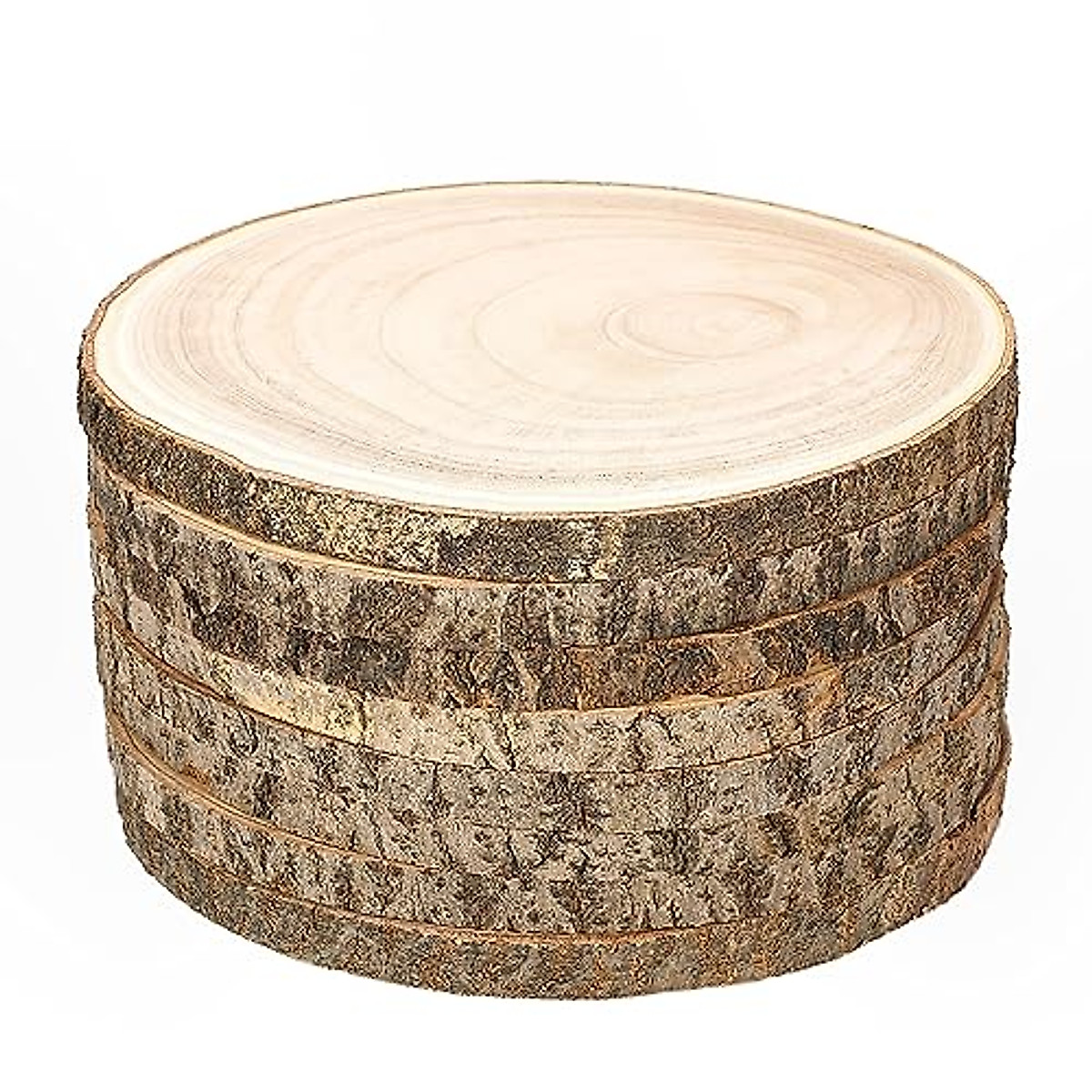 Pllieay 8Pcs 12-13 Inch Wood Slices, Natural Wood Slices for Centerpieces Large Unfinished Round Wood Pieces for Ornaments, Wood Circles for Wedding, Table Centerpieces Decor and Other DIY Crafts