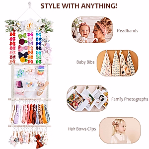 OOSAKU Headbands Holder for Girls Baby Hair Accessories Organizer Storage Wall Hanging Decor for Toddler Girls Room Wall Door Closet Hair Bows Organizer (fdzlq-5)