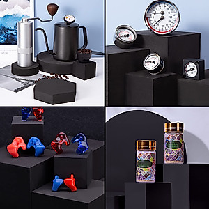 Yiemoge 8PCS Geometric Cube Photo Props Set, Hard Foam Photography Background Props for Goods, Crafts, Lipstick, Jewelry, Cosmetics, Makeup Tools, Food (Black)