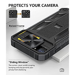 SOiOS for iPhone SE 2022 Phone Case: iPhone SE 2020 / 2nd / 3rd / 8/7 / 6s / 6 Case with Kickstand - Heavy Duty Military Grade Drop Protection Phone Cover - Rugged Protective Shockproof Bumper Black