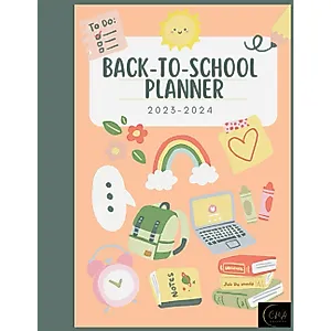 Back to School Weekly Planner 2023-2024 with Journal Entry, Timetable Page and Homework Notes, Notebook 8.5in*11in, Flexible Cover