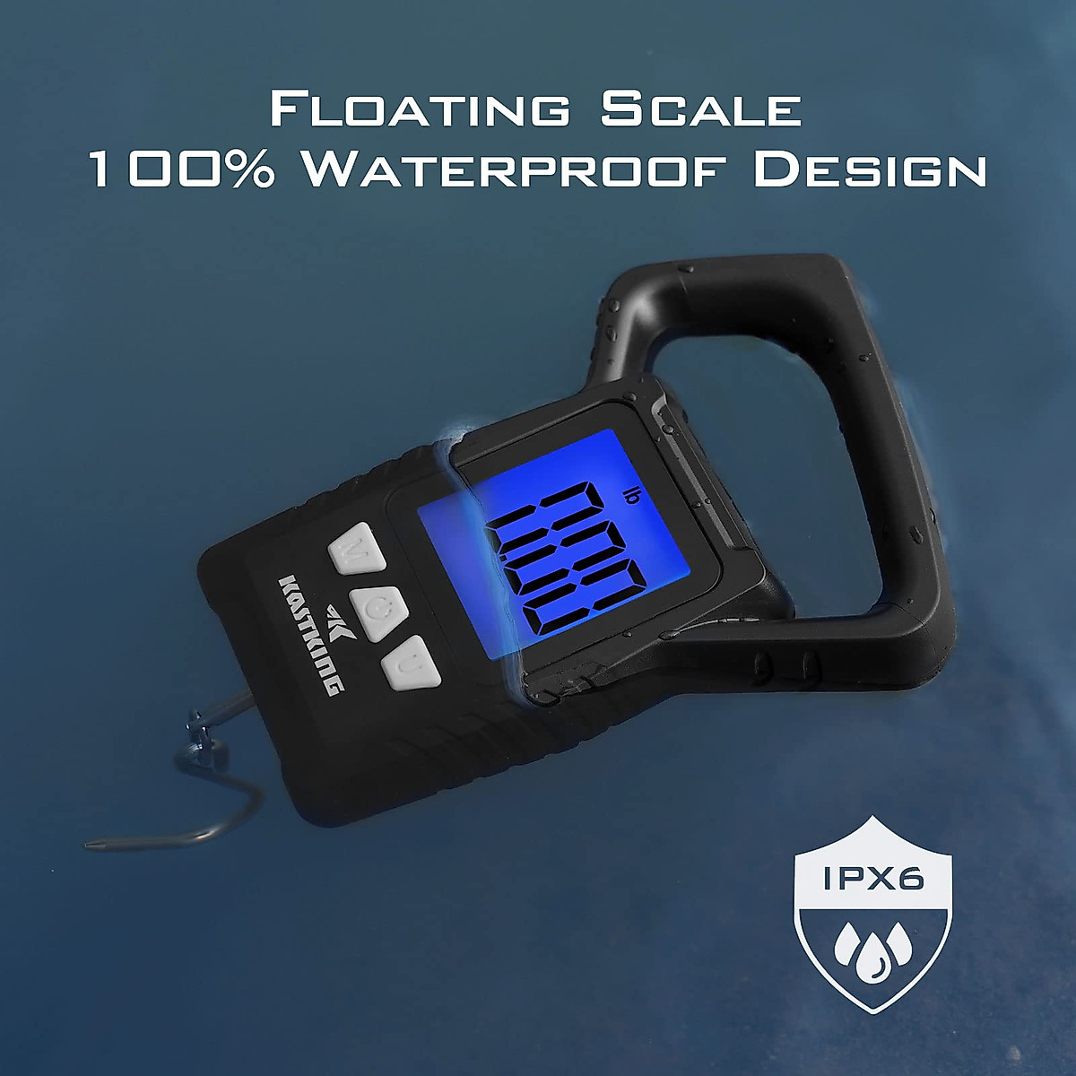 KastKing WideView Digital Fishing Scale with Fishing Pliers and Lip Grip Combo, 7” Stainless Steel Pliers, Large 2.5” Display, 110 LBs/50 Kg, Waterproof and Floating