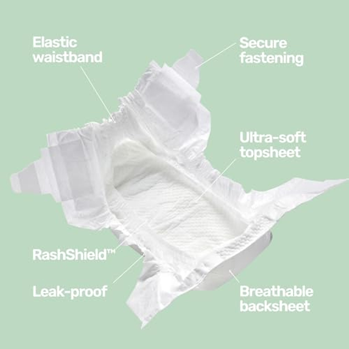 PARASOL Clear+Dry Disposable Diapers, RashShield Protection, Leakproof Design, Hypoallergenic, Size 3 (16-28 lbs), 128 Count