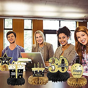 9 Pieces 30th Birthday Decoration 30th Birthday Centerpieces for Tables Decorations Cheers to 30 Years Honeycomb Table Topper for Men and Women Thirty Years Birthday Party Decoration Supplies(30th)