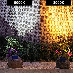 GOODFOEVER Rock Solar Garden Lights(2pcs), Super Bright Solar Spot Lights, Solar Powered Landscape Lights Outdoor Decorative Waterproof LED Solar Lights for Pathway, Walkway, Yard, Patio, Porch