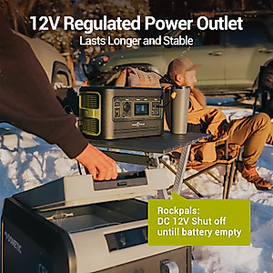 ROCKPALS Portable Power Station Freeman 600, 3 x AC Outlets, 614.4Wh Solar Generator and RP082 100W Foldable Solar Panel with Kickstand, Parallel Solar Panel Kit for Outdoor Camping, RV, Adventure