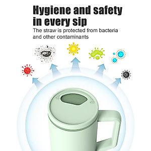 KISSKIND 40 oz Tumbler with Handle and Straw Lid, 100% Leakproof Insulated Cup Travel Coffee Mug Water Bottle, 2 Pcs