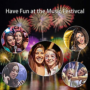 AOMIG Face Gems Glitter, 6 Pcs Rhinestone Face Glitter Stickers, Mermaid Face Jewels Stick On, Crystal Tears Gem Stones Eyes Face Body Temporary Tattoos Stickers for Birthday Party, Rave Makeup