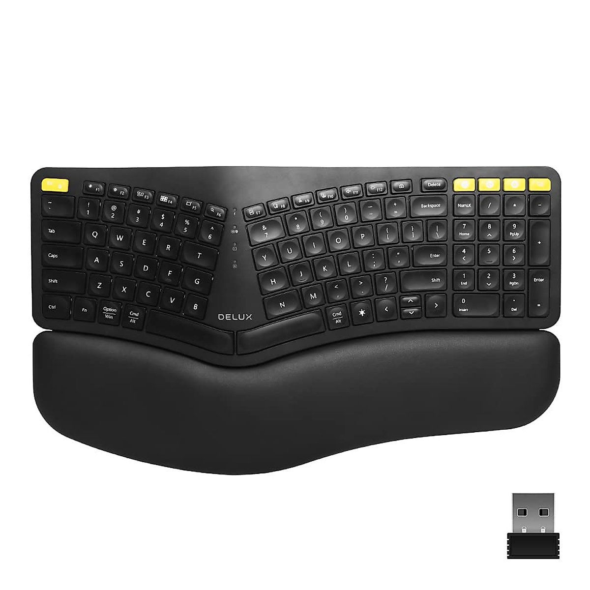 DeLUX Wireless Ergo Keyboard with Backlit GM902PRO and Vertical Mouse M618GGX
