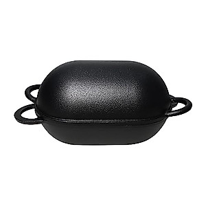 Crucible Cookware Cast Iron Bread Pan with Lid (Pre-Seasoned) with Loop Handles – Oven Safe Form for Baking and Cooking, Artisan Bread Kit - Loaf Pan