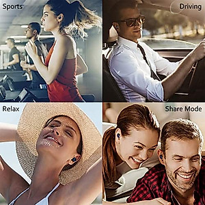 Wireless Earbuds, 30H Playtime Bluetooth Earphones Touch Control, Ear Hook Built-in Noise-canceling Microphone Headphones In-Ear Dual Bluetooth Headset with Built-in Mic for Work Sports Travel