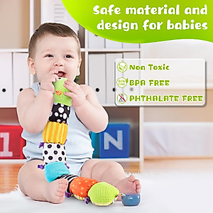 Sirecal Baby Toys 0-6 Months: Infant Musical Stuffed Animal Activity Soft Toys with Multi-Sensory Crinkle, Rattle & Textures, for Tummy Time Newborn 0 3 6 9 12 Months Boys & Girls Gifts, Caterpillar