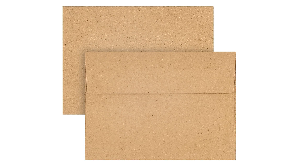 50 Pack Brown Kraft Envelopes 4x6 - Self Seal & Durable
