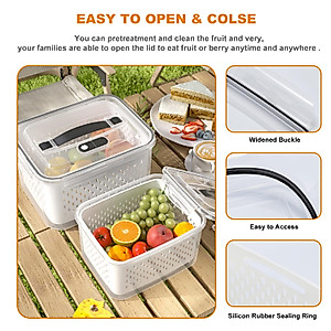 ATRONAW 12 Pieces Fruit Storage Containers for Fridge -Salad Dressing Containers To Go,Produce Storage Bins Set for Refrigerator for Salad Berry Lettuce Vegetables Meat