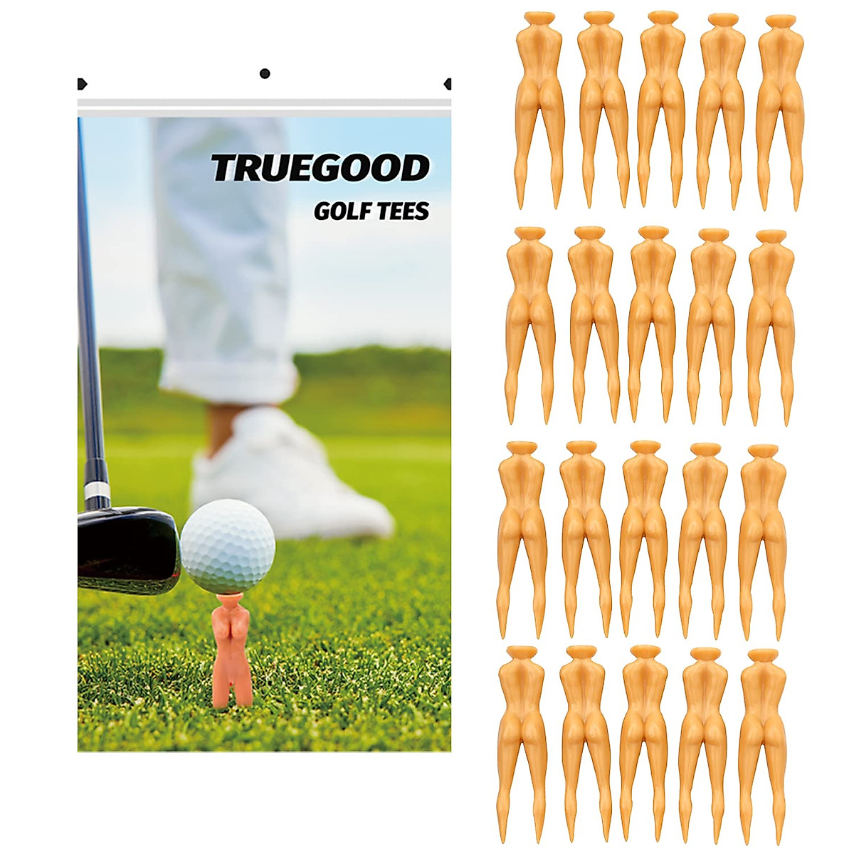 20Pcs Golf Tees, Golf Accessories for Men, 3" Funny Golf tees, Naked Lady tee, Golf Sexy Girl Lady Tees Fun Holder Home Golf Training