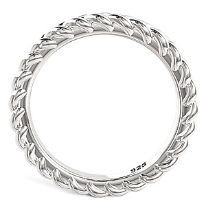 Metal Factory Sz 4 925 Sterling Silver Braid Style Stackable Eternity Ring