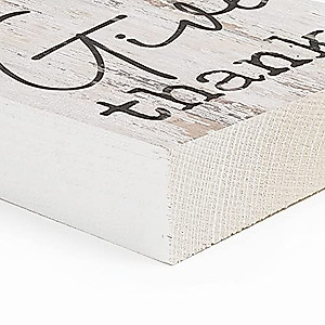 P. Graham Dunn Give Thanks Rustic Whitewash 3.5 x 3.5 Inch Pine Wood Tabletop Block Sign