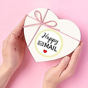 Remarkable Round Happy Mail Stickers, 1.5 Inch Red Heart/Happy Mail Labels-Packaging Envelope Sealing Stickers for Small Business, Online retailers,Small Shops and More.(504 pcs) (1.5 inch)