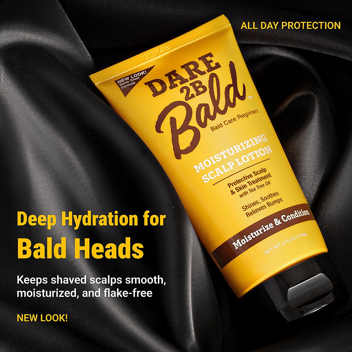 Dare 2B Bald Moisturizing Scalp Lotion | Bald Head Care Regime | Condition, Protect, and Treat the Scalp Against Flaking | Bald Head Moisturizer for Men- 4.75 OZ