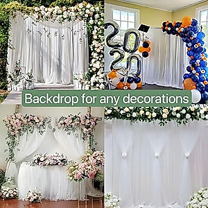 Chiffon Double White Background Curtain Background Tulle Curtain Baby Shower, Wedding, Engagement Party Birthday Photography Home Decor