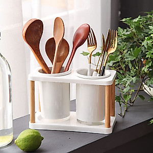 Cabilock 1pc Chopstick Holder Utensil Organizers Spoon Organizer Utensil Holder Kitchen Decor Spoon Storage Rack Flatware Holder Kitchen Organizer Spoon Holder Wooden Nordic Kitchenware