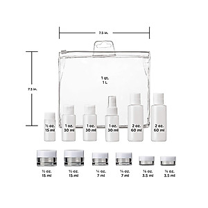 Conair Travel Sized Toiletries, TSA Approved Travel Bottles, Travel Sized Bottles by Travel Smart, 13 Piece Set