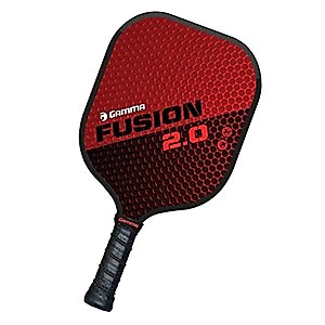 GAMMA Sports 2.0 Pickleball Paddles: Mens and Womens Textured Fiberglass Face Pickle-Ball Racquet - Indoor and Outdoor Racket: Fusion Red, ~8 oz