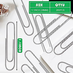 DIYSELF Paper Clips, 200 Pcs Small Paper Clips, Paperclip for Documents and Papers, Durable and Rust-Resistant Paperclips for Office, Paper Clips Small, Mini Paper Clips, 1.1-inch Paperclips Office