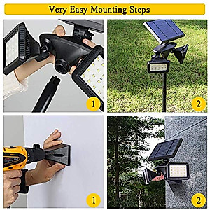 EMANER Motion Sensor Solar Light Outdoor, Dusk to Dawn Wireless Security LED Flood Light, 6000K Very Bright, Solar Powered Landscape Spotlights Waterproof for Garden/Driveway/Porch, (1-Pack)