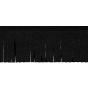 Trims by the Yard 2" Matte Finish Vegan Leather Fringe Trim, Black (5 Yard Cut)