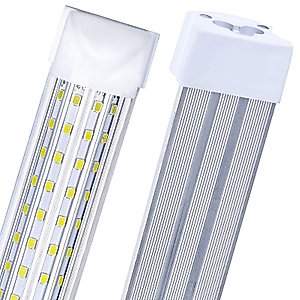 TOPTRONED (20-Pack) LED Shop Light, 4FT 75W 9000LM 6000K, Cold White, U Shape, Clear Cover, Hight Output, Linkable Shop Lights, T8 LED Tube Lights, LED Shop Lights for Garage 4 Foot with Plug