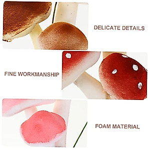 Homoyoyo 12 pcs Simulated Mushroom Fairy Gardens Bonsai Mushroom Decor Mini Mushroom Figurines Miniature Garden Ornaments Dollhouse Garden Decor DIY Terrarium Ornaments Appendix Cake Foam