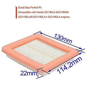 Hipa 17211-Z8B-901 Air Filter for Honda GCV160LAO GCV190LA HRR216K9 GC190LA HRR216 HRB216 HRB217 HRC216 HRS216 HRT216 HRX217 HRZ216 HU800AWD Lawn Mower (3 Pack)