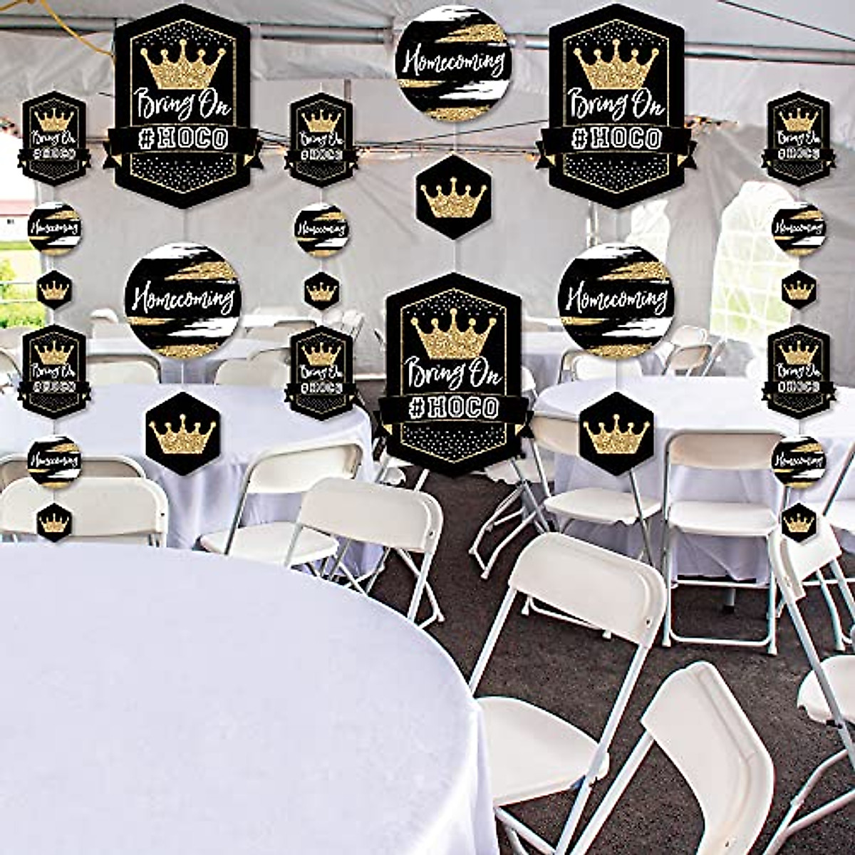 Big Dot of Happiness HOCO Dance - Homecoming DIY Dangler Backdrop - Hanging Vertical Decorations - 30 Pieces