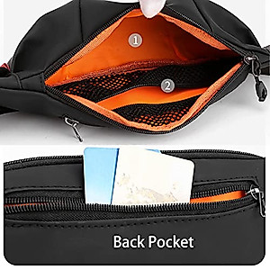 DAZZLESUN Men Waterproof Sling Bag Travel Waist Bag Woman Lightweight Gray Crossbody Shoulder Backpack for Biking Hiking Work