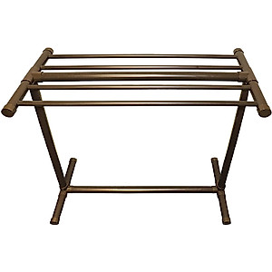 Essentially Yours Pool Towel Rack 5 Bar | Horizontal Free Standing Poolside Storage Organizer, Stores Floats, (47" W x 20" L x 50" H), Brown Style 665412