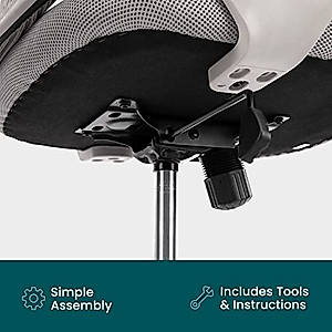 SMUG Mid Back Ergonomic Office Mesh Computer Desk Lumbar Support Armrest, Executive Height Adjustable Swivel Task Chair for Women Adults, Grey