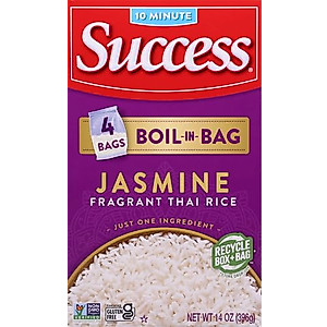 Success Boil-in-Bag Rice, Thai Jasmine Rice, Quick Rice Meals, 14-Ounce Box