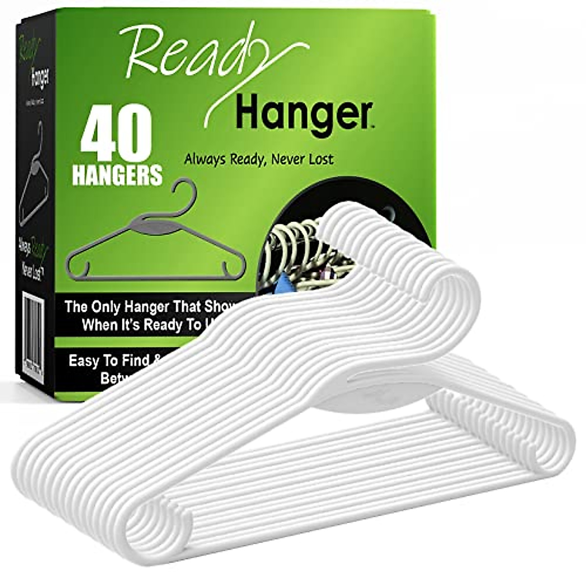 40 Plastic Hangers That Automatically Show They are Ready to Use, Extra Closet Space, Don't Stretch Shirt Collars